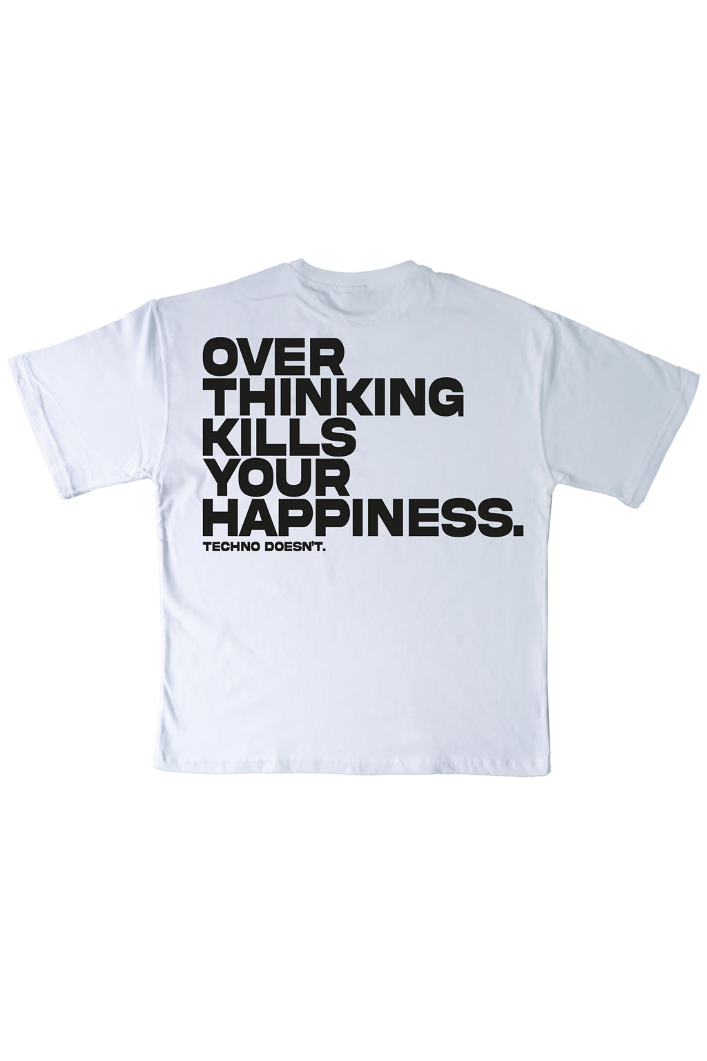 Oversize Beyaz Tişört 'Overthink' | Rave Clothing – Afterweare ...